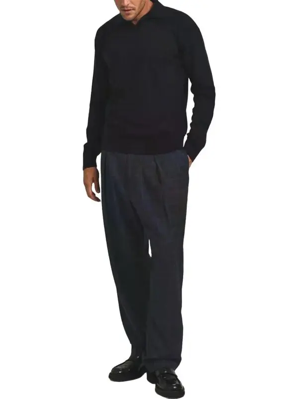CESAR CASIER Amory Merino-wool Polo Shirt - Blue