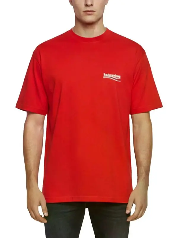 Balenciaga Logo-embroidered Oversized T-shirt - Red