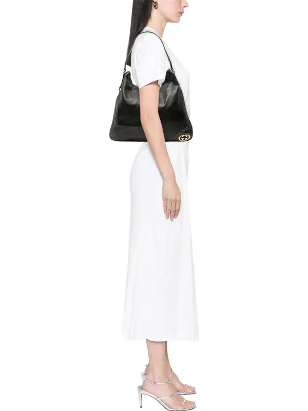 Gucci 2000-2015 Calfskin New Britt Hobo Bag - Black