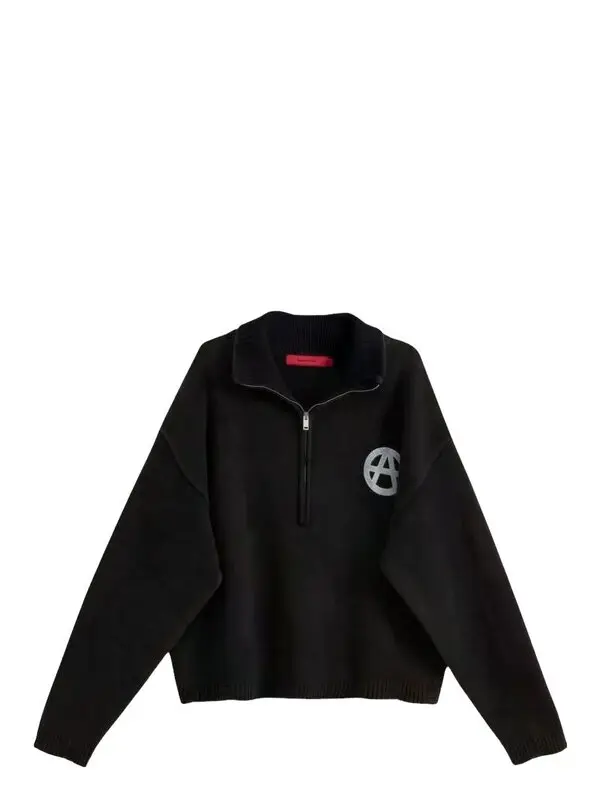 ACUPUNCTURE 1993 Anarchy Distressed Logo-print Sweater - Black