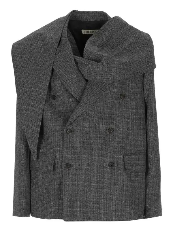 THE EROSE Jannis Double-breasted Blazer - Grey