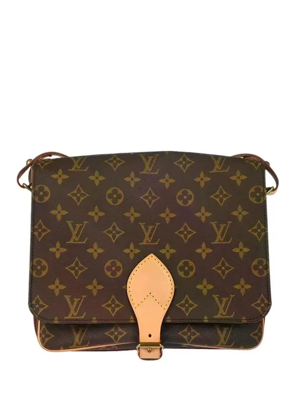 LOUIS VUITTON Monogram Cartouchiere Gm Leather-trim Crossbody Bag - Brown