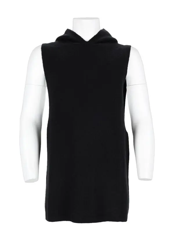 Rick Owens Top Smanicato In Maglia Di Cashmere - Black