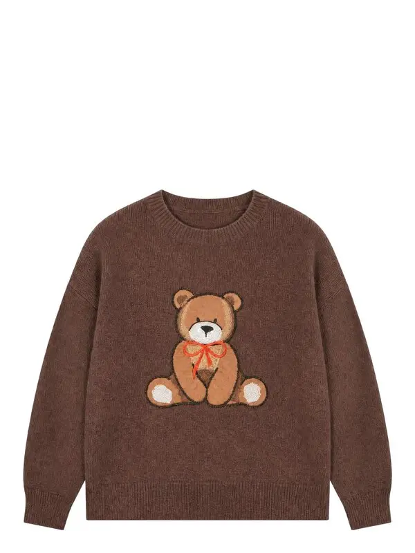 YUMI Teddy Bear Relaxed Jumper - Brown