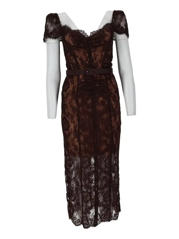 SELF-PORTRAIT Abito Midi In Pizzo Floreale - Multicolor