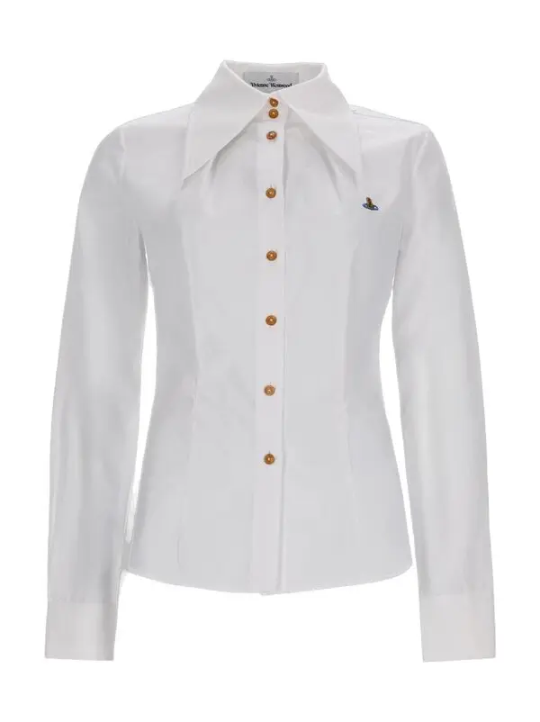 VIVIENNE WESTWOOD Camicia Violin Con Logo - White