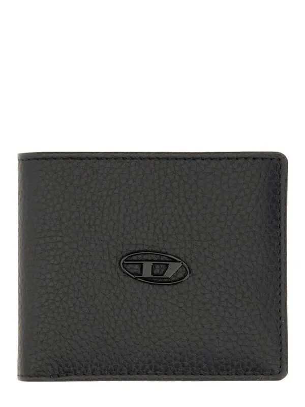 DIESEL® Portafoglio Bifold Con Logo - Black