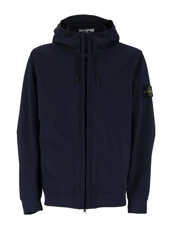 Stone Island Giacca In Tessuto Tecnico A Due Strati - Blue