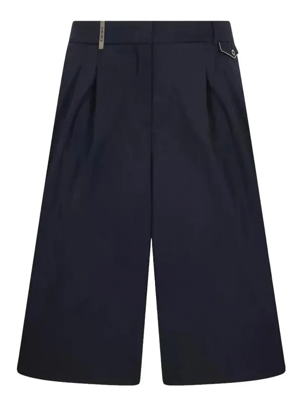 Peserico Pleated Wide-leg Cropped Trousers - Blue