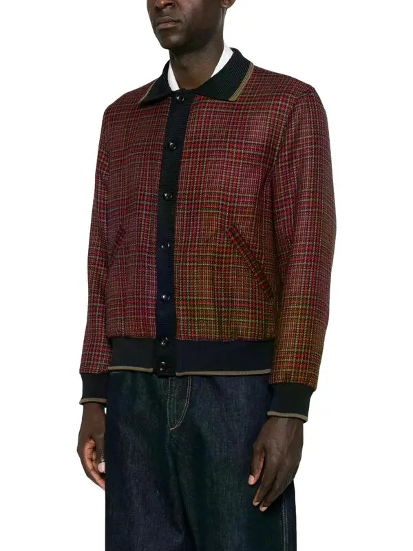 Emporio Armani Check-pattern Button-up Jacket - Red