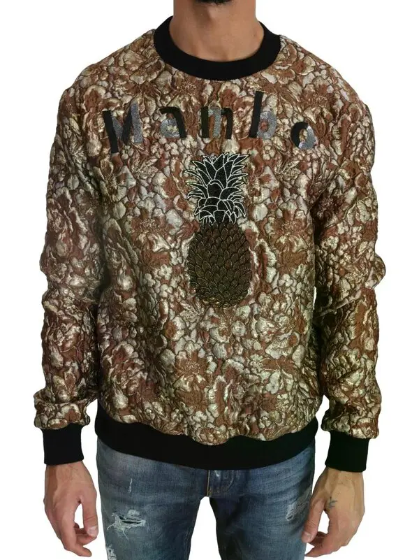 Dolce & Gabbana Mambo Embroidered Jacquard Sweatshirt - Brown