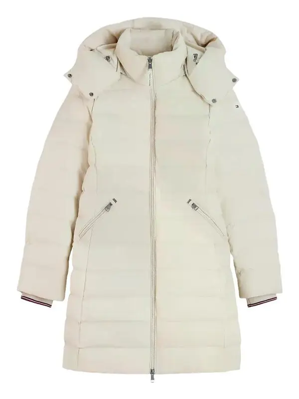 Tommy Hilfiger Quilted Hooded Coat - Neutrals