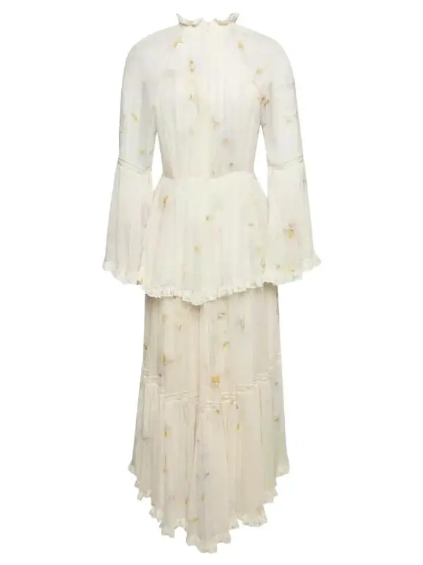 Zimmermann Memento Floral-print Midi Dress - Neutrals