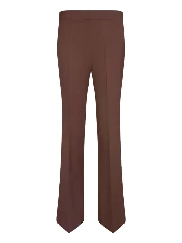BLANCA VITA Pressed-crease Flared Trousers - Brown