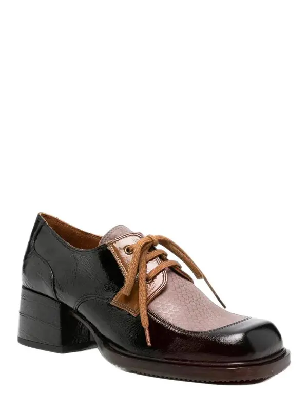 Chie Mihara Crocodile-effect Panelled Loafers - Black