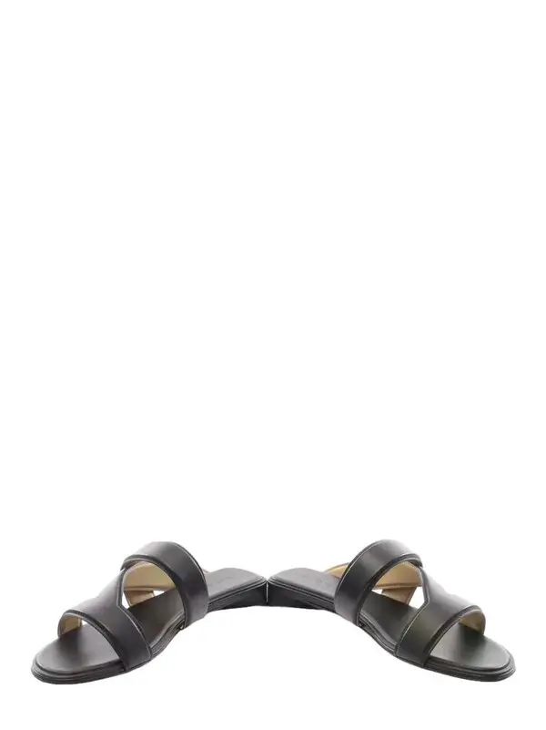 Bottega Veneta 2020s Crossover Leather Flat Sandals - Black