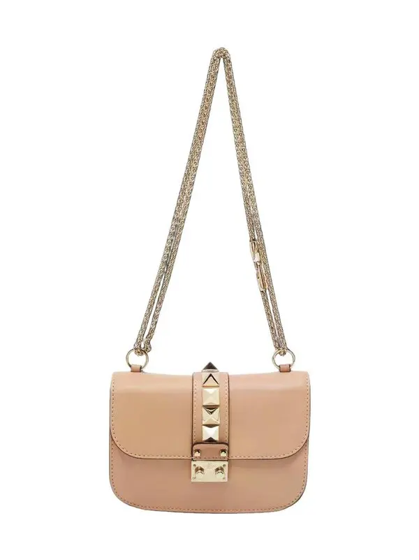 Valentino Garavani Small Rockstud Glam Lock Shoulder Bag - Neutrals