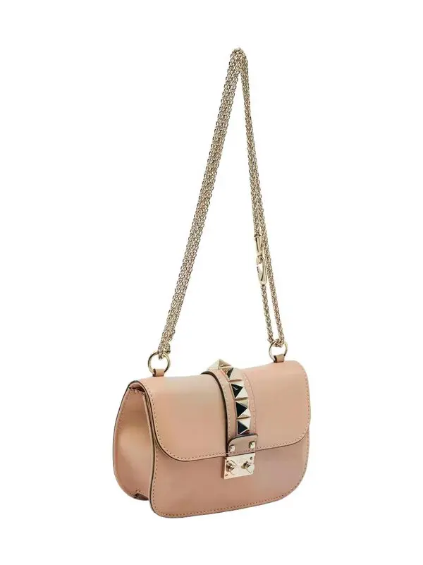 Valentino Garavani Small Rockstud Glam Lock Shoulder Bag - Neutrals