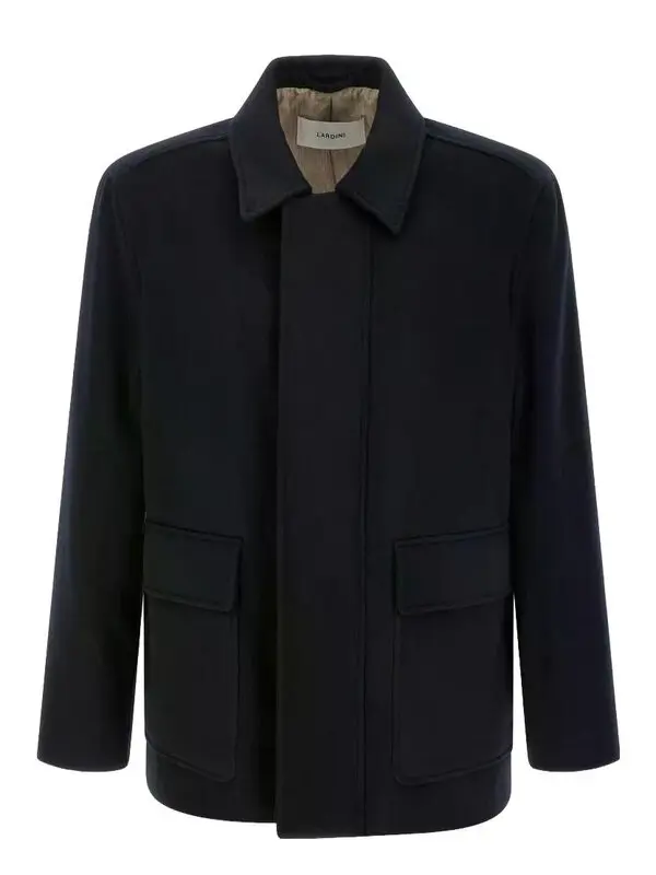 LARDINI Cashmere Pointed-collar Coat - Blue