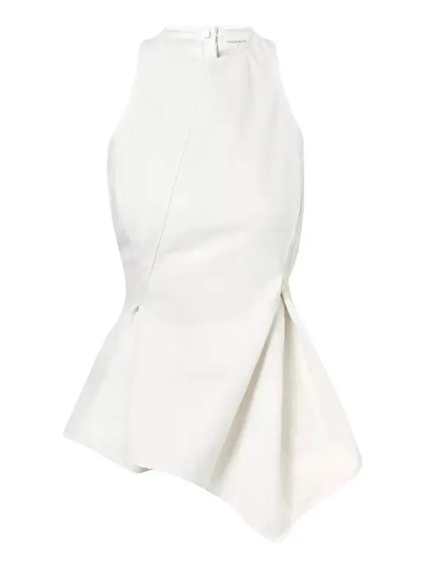 Magda Butrym Asymmetric Peplum Blouse - Neutrals