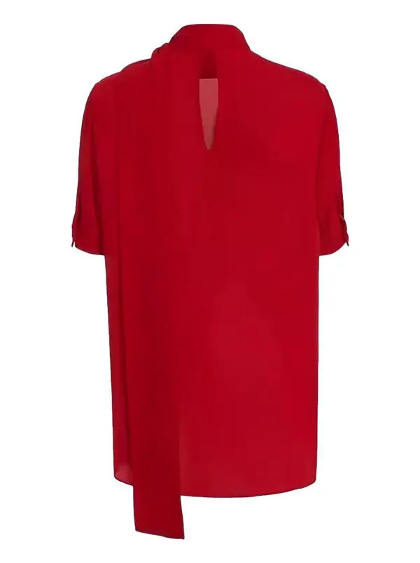 Valentino Garavani Bow-detail Silk-georgette Blouse - Red