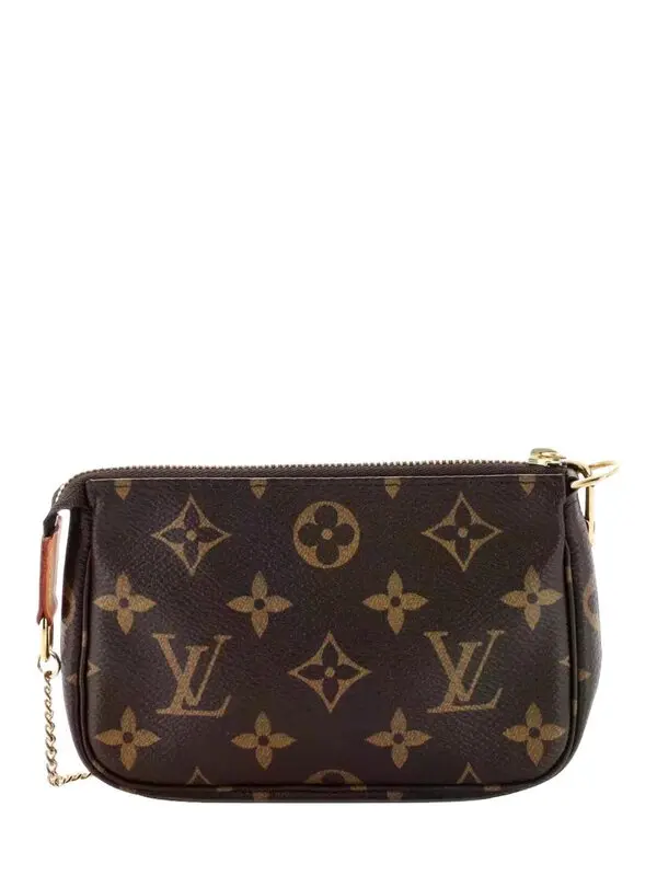LOUIS VUITTON Pochette Accessoires Monogram Canvas Mini Clutch Bag - Brown