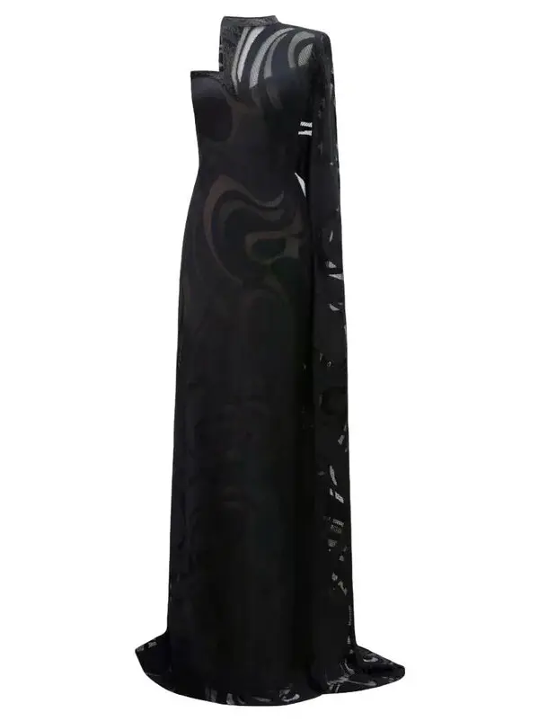 GEMY MAALOUF Asymmetrical Beaded-corset Dress - Black