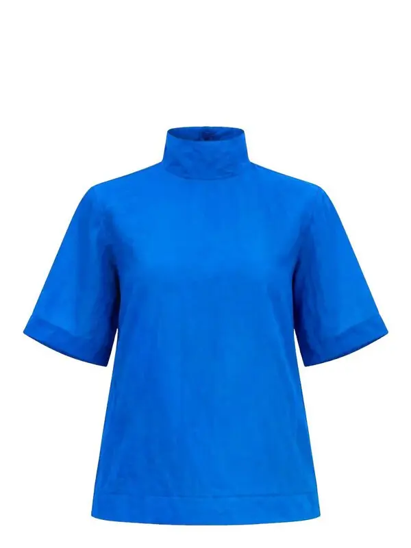 Christian Wijnants Crinkled-effect High-neck Top - Blue