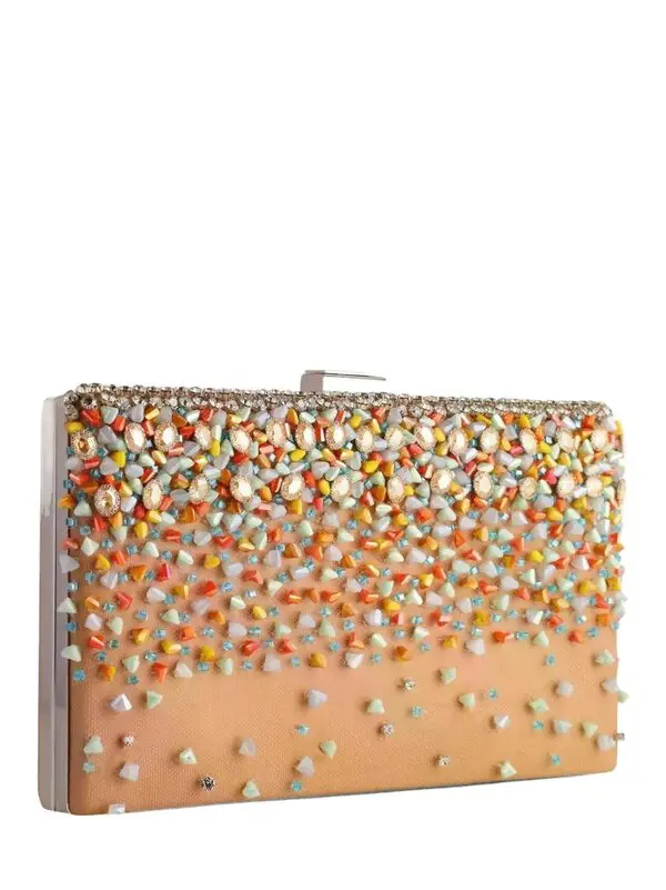 GEMY MAALOUF Bejewelled Box Clutch Bag - Neutrals