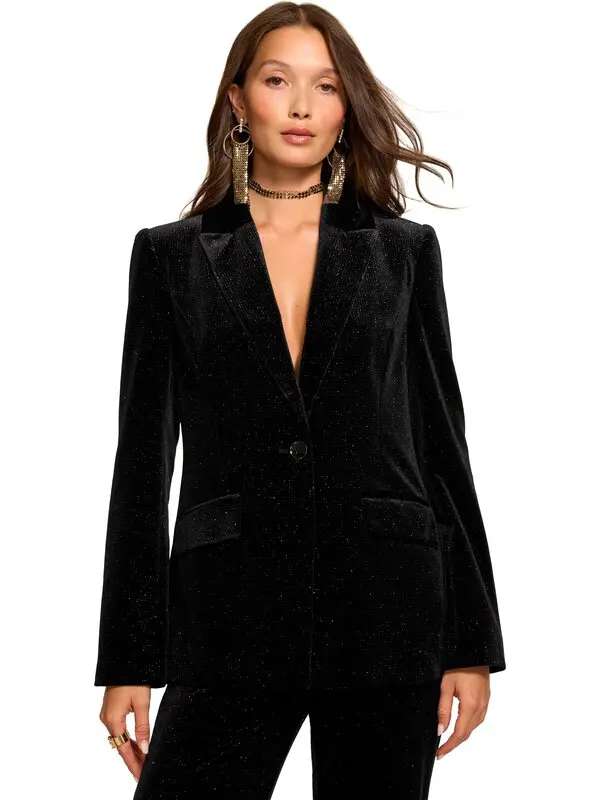Ramy Brook Echo Velvet Blazer - Black