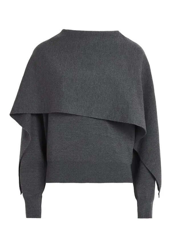 RÓHE Wool Cape Sweater - Grey