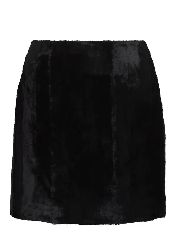 BLAZÉ MILANO Faux Fur Coci Mini Skirt - Black