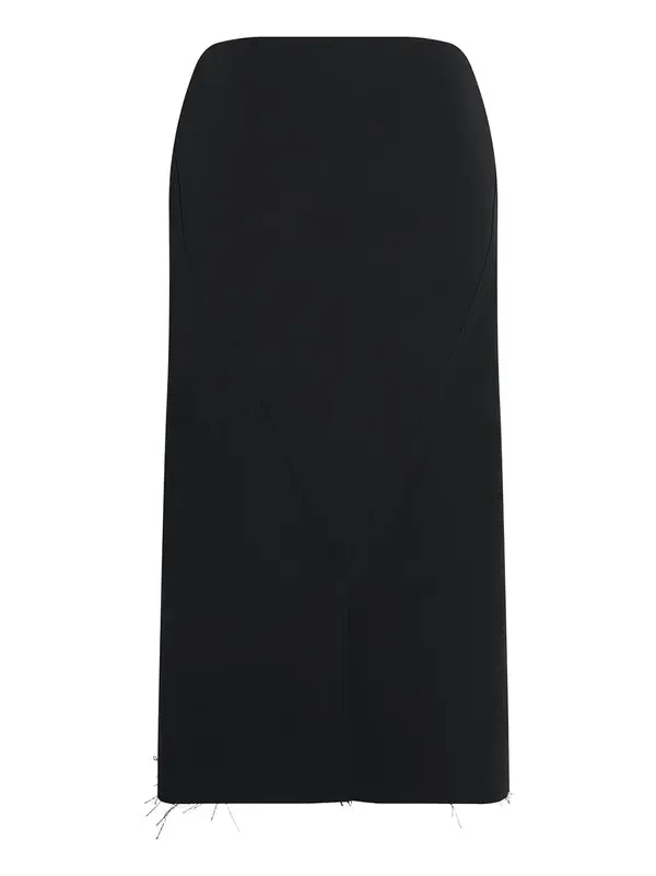 Rick Owens Stretch-cotton Sheath Midi Skirt - Black