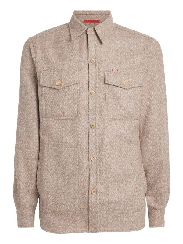 Isaia Alpaca-wool Overshirt - Beige
