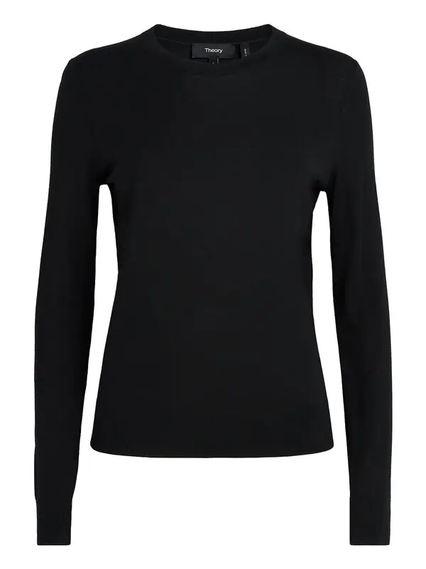 Theory Wool Long-sleeve T-shirt - Black