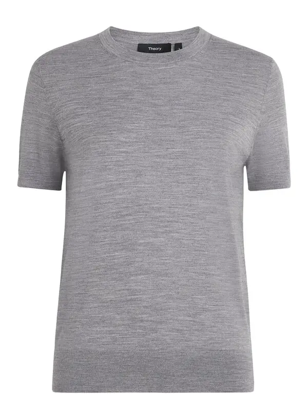 Theory Wool Short-sleeve T-shirt - Grey