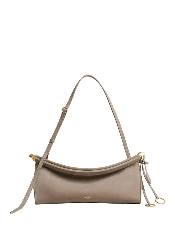 Alaïa Medium Nubuck Le Click East West Shoulder Bag - Black