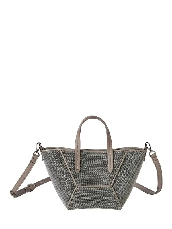 Brunello Cucinelli Mini Precious Bc Duo Tote Bag - Grey