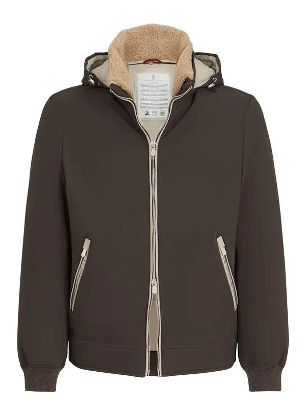 Brunello Cucinelli Bonded Hooded Puffer Jacket - Brown
