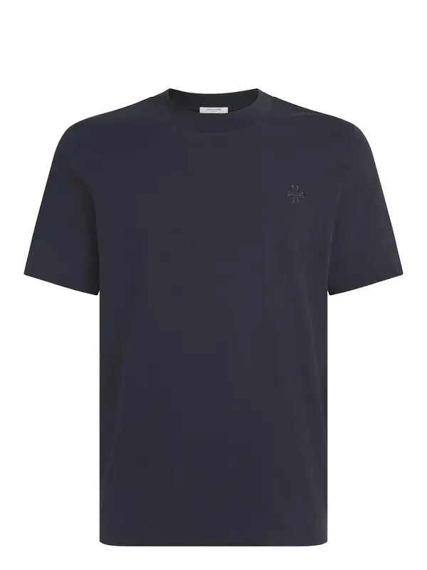 JACOB COHЁN Cotton Emblem Logo T-shirt - Navy
