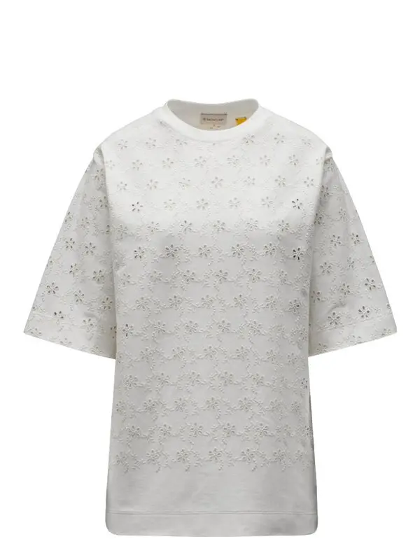 Moncler Broderie Short Sleeved T-shirt - White