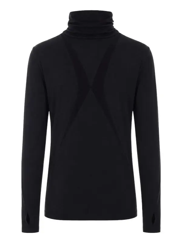 THOM KROM Funnel Neck Hooded Sweater - Black