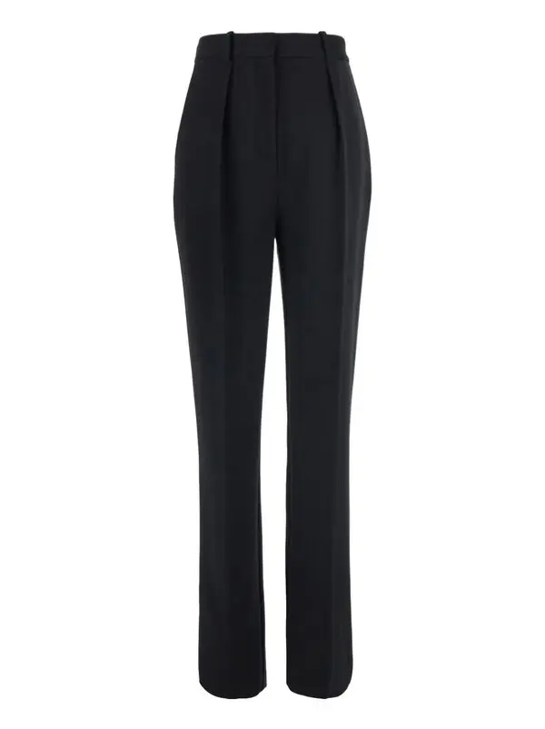 Elisabetta Franchi Pleated Straight-leg Pants - Black
