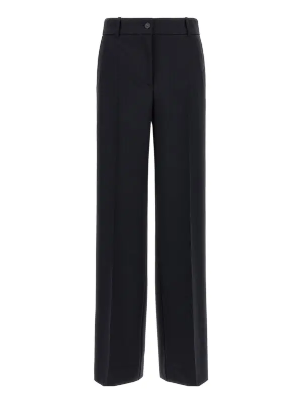 P.a.r.o.s.h High-waisted Straight-leg Casual Trousers - Black