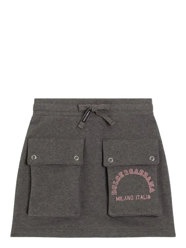 Dolce & Gabbana Logo-print Drawstring-waist Skirt - Grey