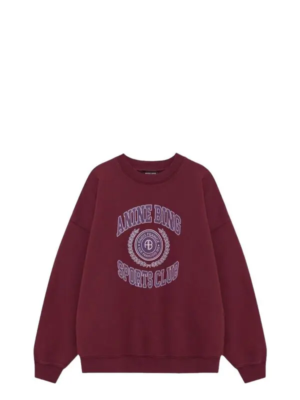 ANINE BING Miles Collegiate Sweatshirt - Red