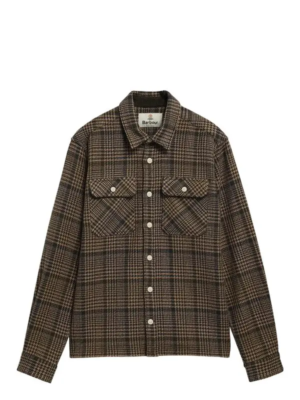 Barbour Houndstooth Check Overshirt - Olive