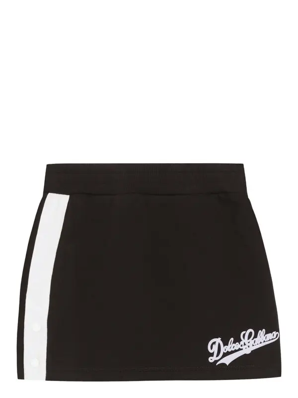 Dolce & Gabbana Fleece Skirt With Print - Black