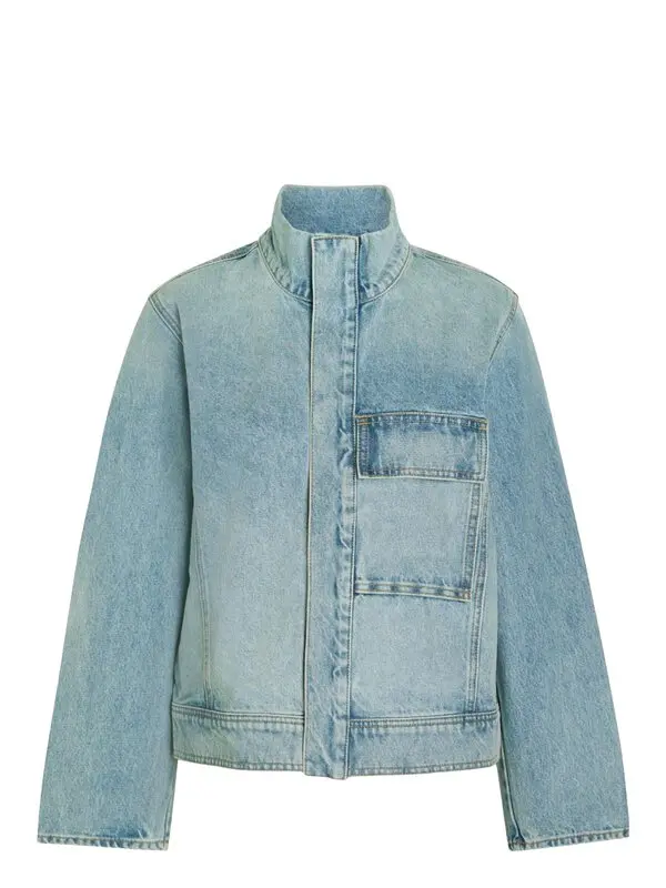 NILI LOTAN Long-sleeve Denim Jacket - Light Blue