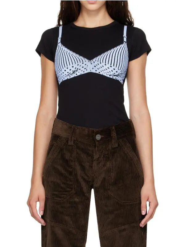 Vaquera Bra-top T-shirt - Black